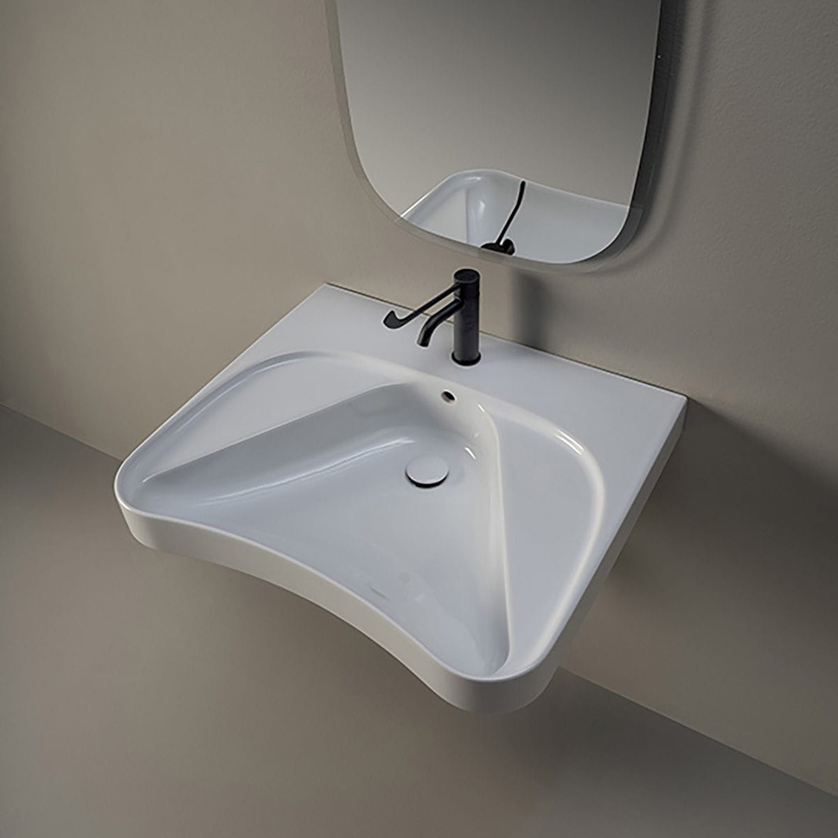 Wall-hung washbasin - APD70 - FLAMINIA - ceramic / handicapped / 1-hole