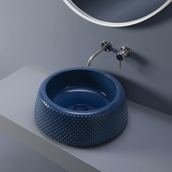 Countertop washbasin - FALALA - FLAMINIA - ceramic / Made in Italy / round