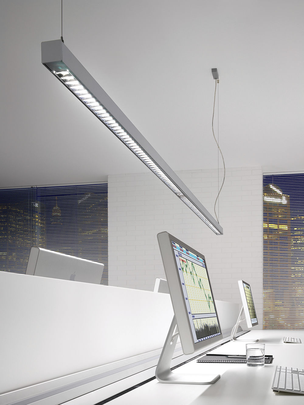 Hanging light fixture - OVVIO SYSTEM - Esse-ci - fluorescent / linear
