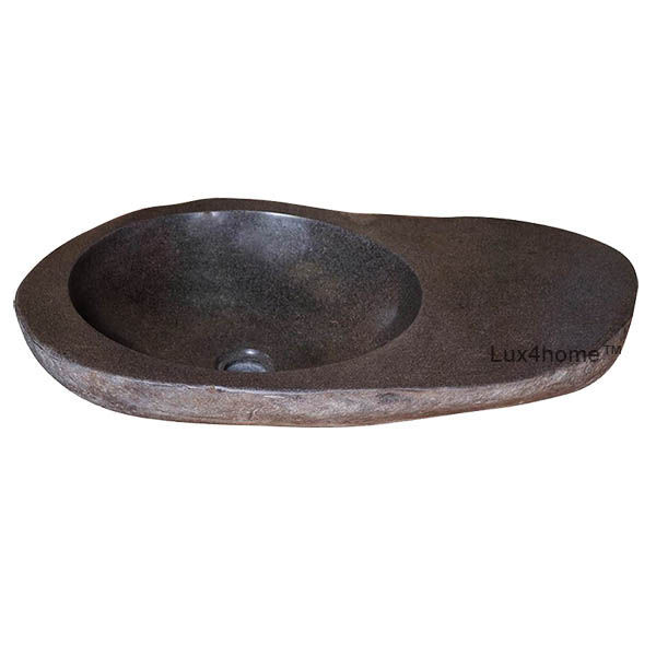 Countertop washbasin - SLICE - Lux4home™ - Riverstone® / basalt ...