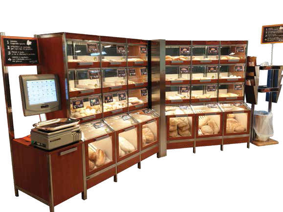 Baked goods display rack - PANINO CASSETTO - Bizzarri SRL - wooden ...