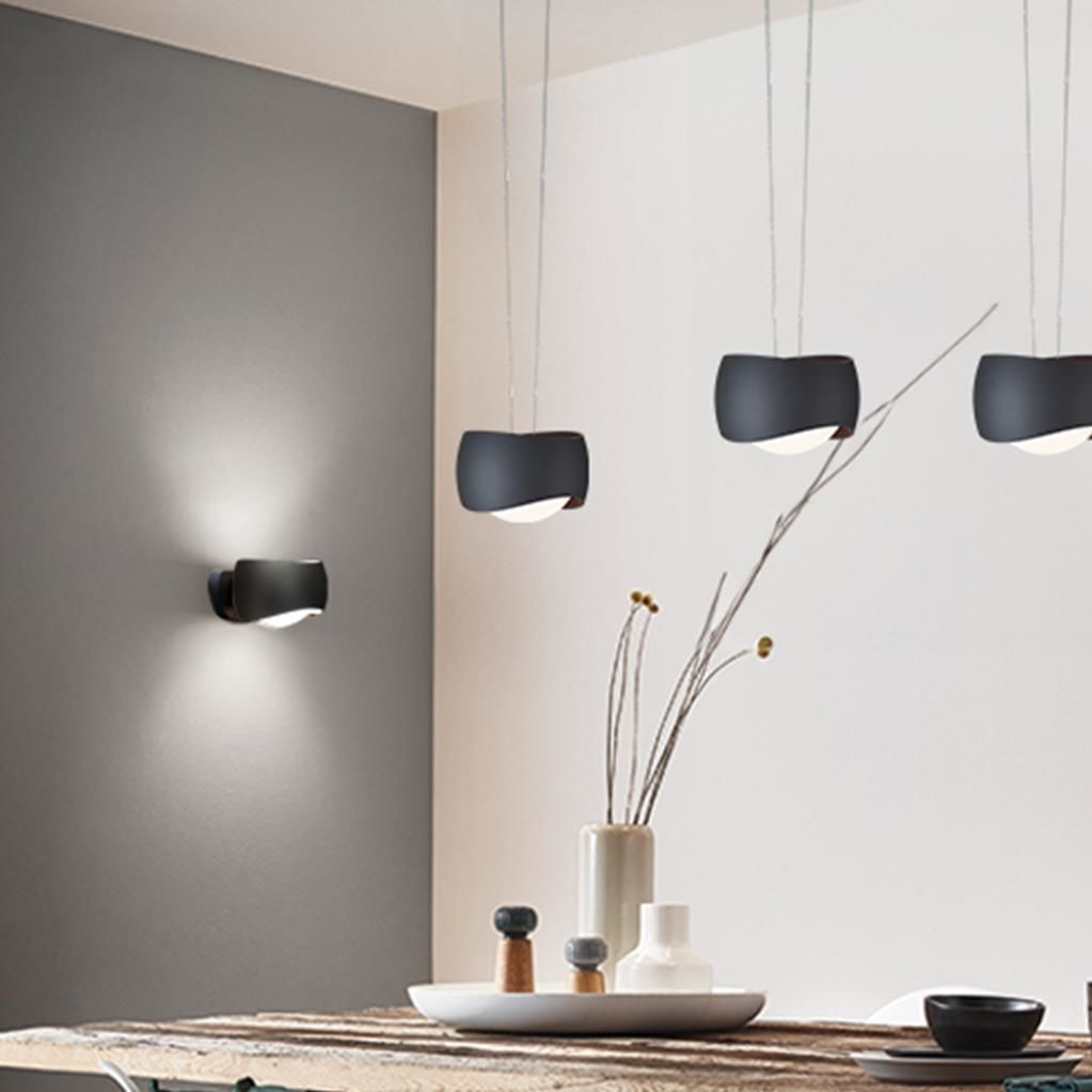 Aluminum wall light - CURVED - OLIGO - glass / curved / adjustable