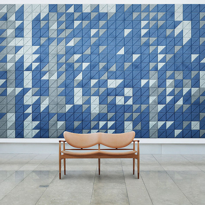 Wall-mounted acoustic panel - TRIANGLE - BAUX - wood wool / triangular ...