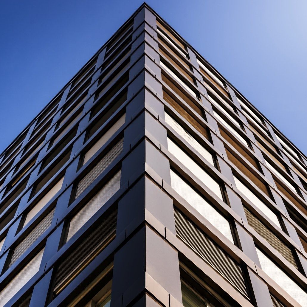 Metal solar shading - GM 200 - Schenker Stores - for facade / vertical ...