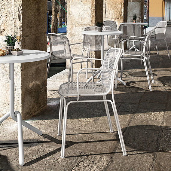 Contemporary chair - ZILO - SOKOA - steel / steel base / black