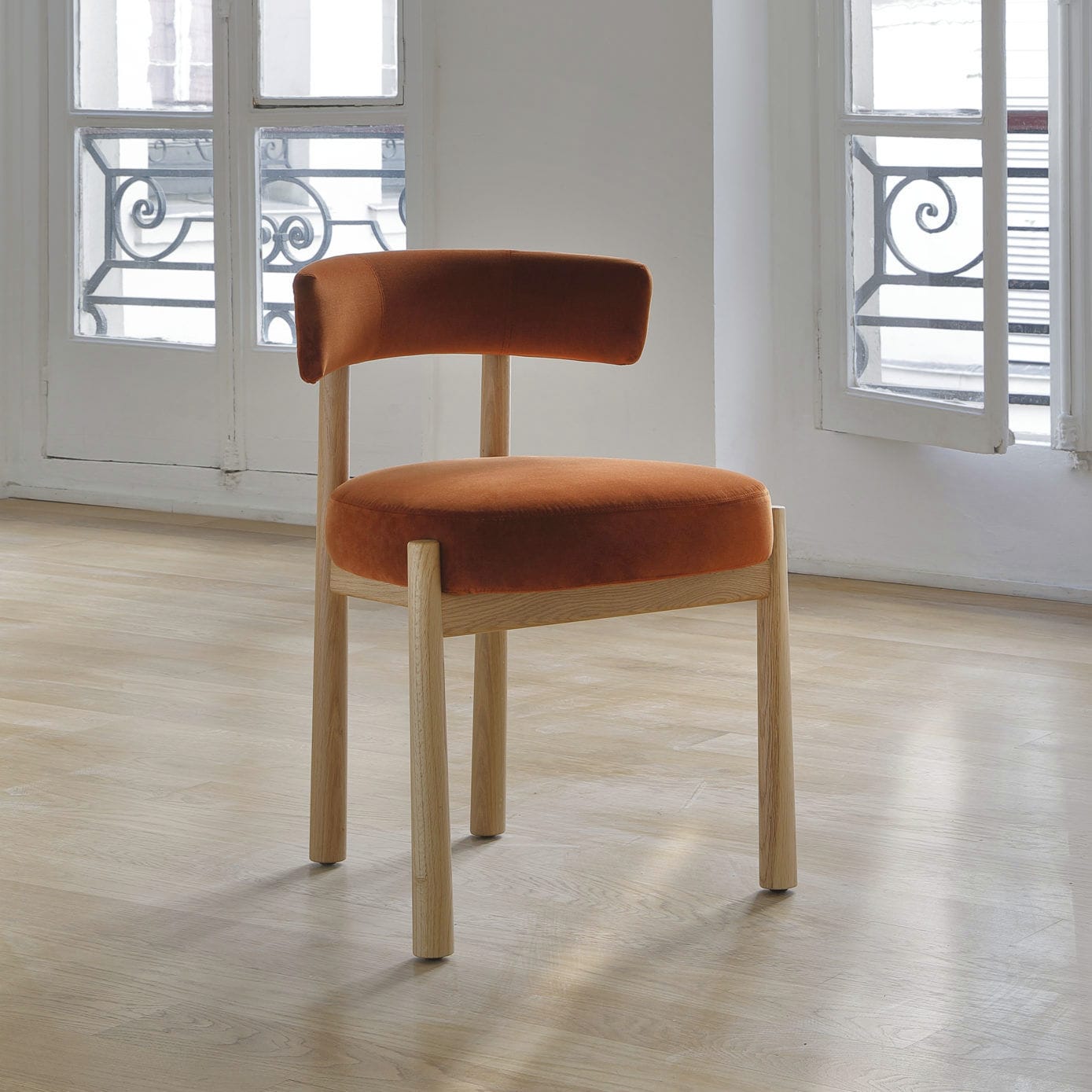 Contemporary chair - DALYA - Coedition - indoor / fabric / oak base