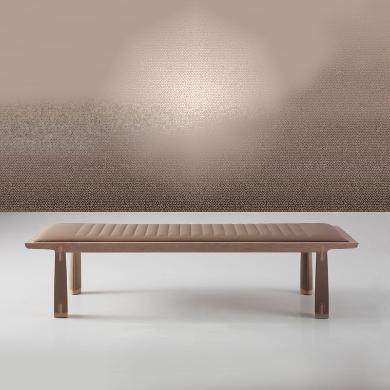 Contemporary bench - VASI - DIMENSIONE CHI WING LO - natural oak ...