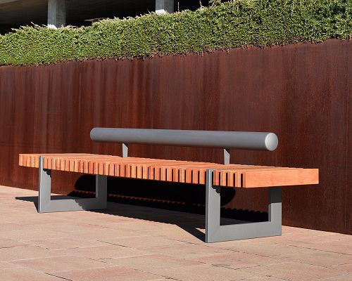 Contemporary public bench - AYRES - Colomer - wooden / with backrest ...