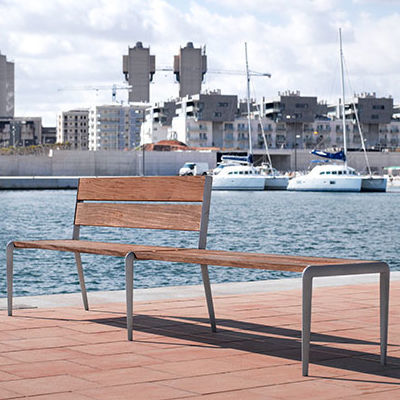 Contemporary public bench - TIBIDABO - Colomer - wooden / zinc / with ...
