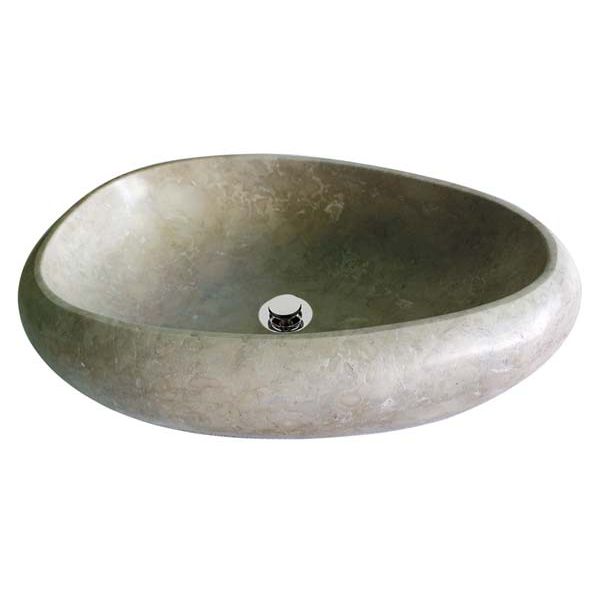 Countertop washbasin - IRTA - Mosavit - natural stone / oval / contemporary
