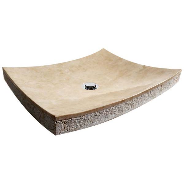 Countertop washbasin - Mosavit - natural stone / square / contemporary
