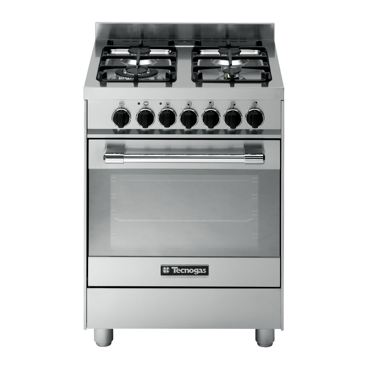 Gas range cooker - PT667XS - Tecno SpA - electric / 4 burner / 1 oven
