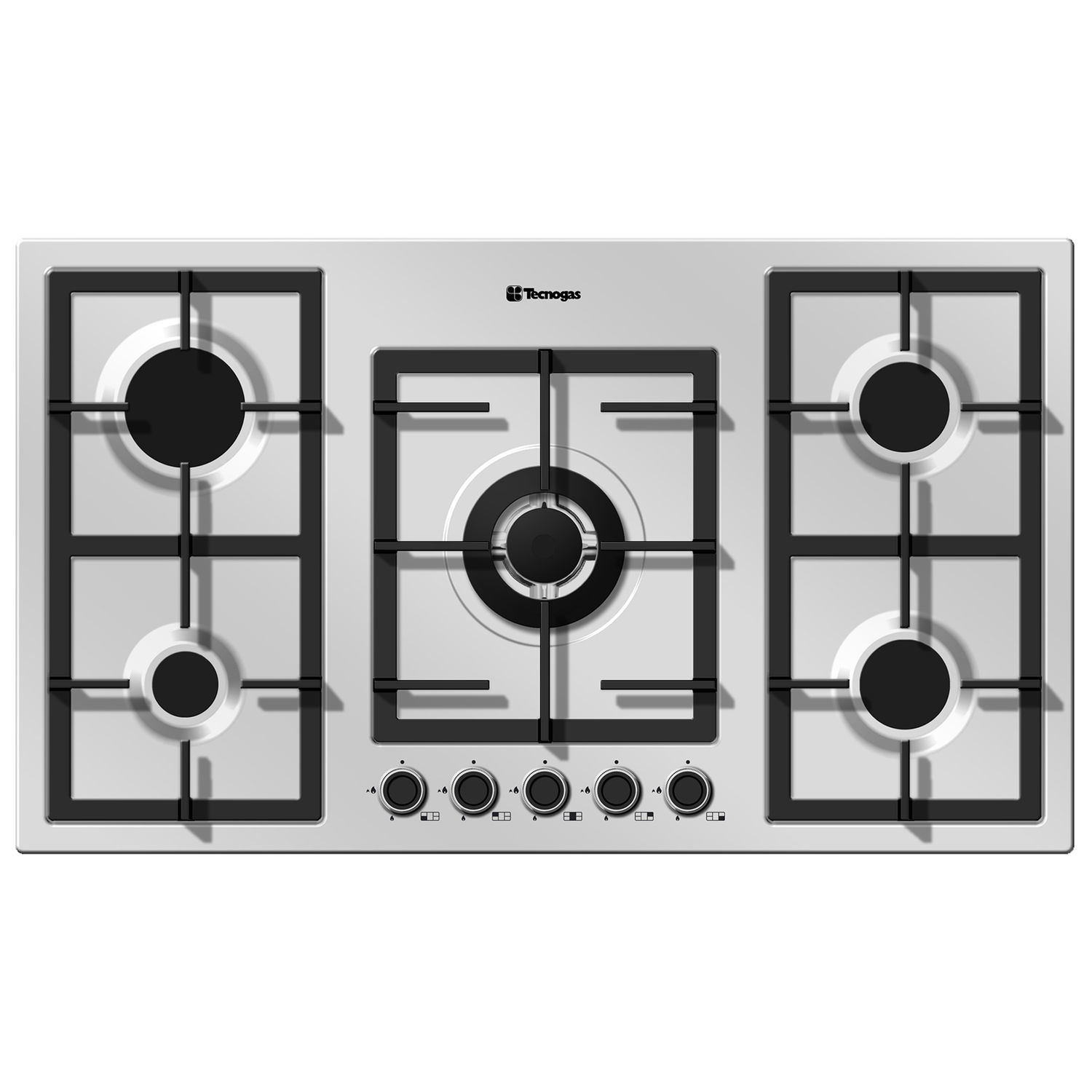 Gas hob - PN90GVF5TGX - Tecno SpA - 5 burner / with knobs / with front ...