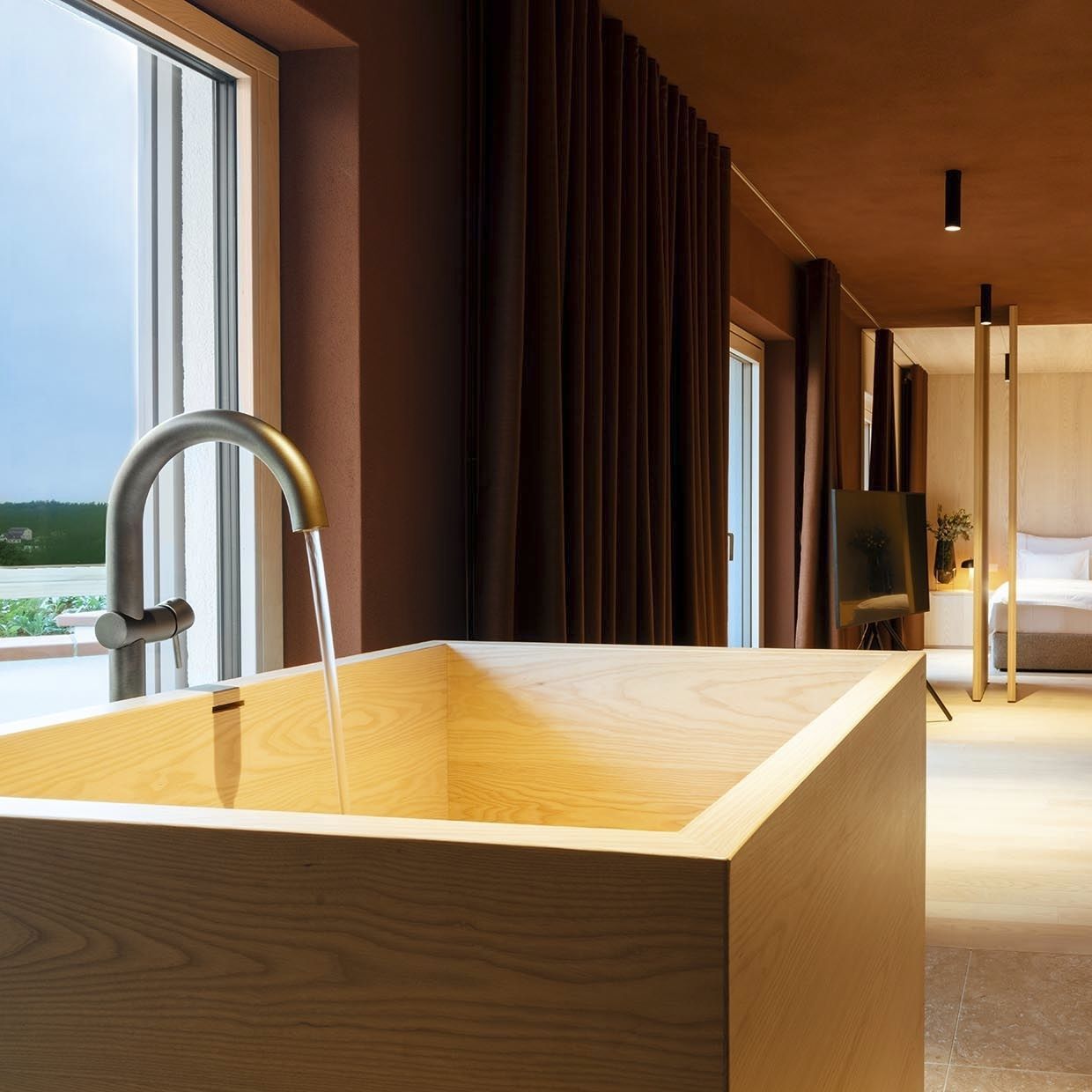 Free-standing bathtub - OFURO DOUBLE - MICHOR - for homes / ash ...