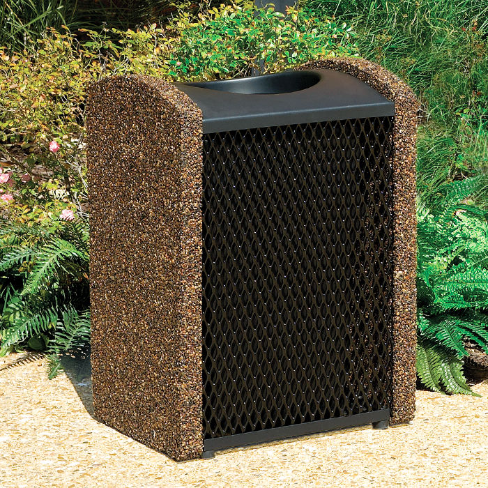 Public trash can - BALANCE - ANOVA - steel / natural stone / contemporary