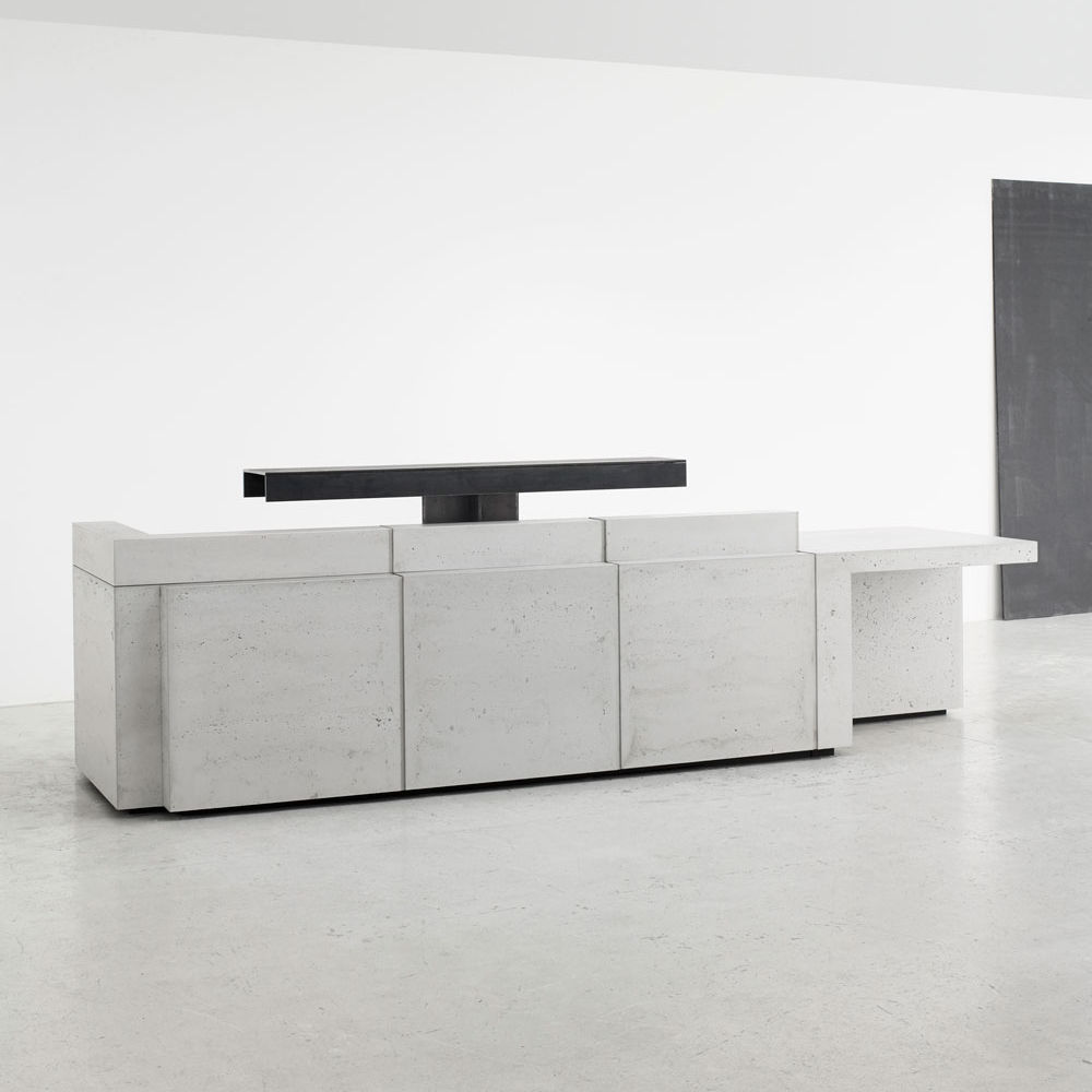Modular reception desk - VOLUME 5 - ISOMI - concrete