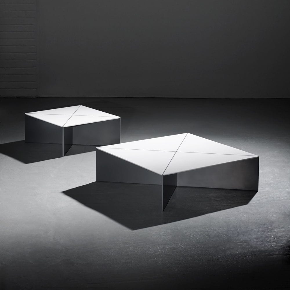 Contemporary coffee table - FOLD - ISOMI - Solid Surface / square / modular