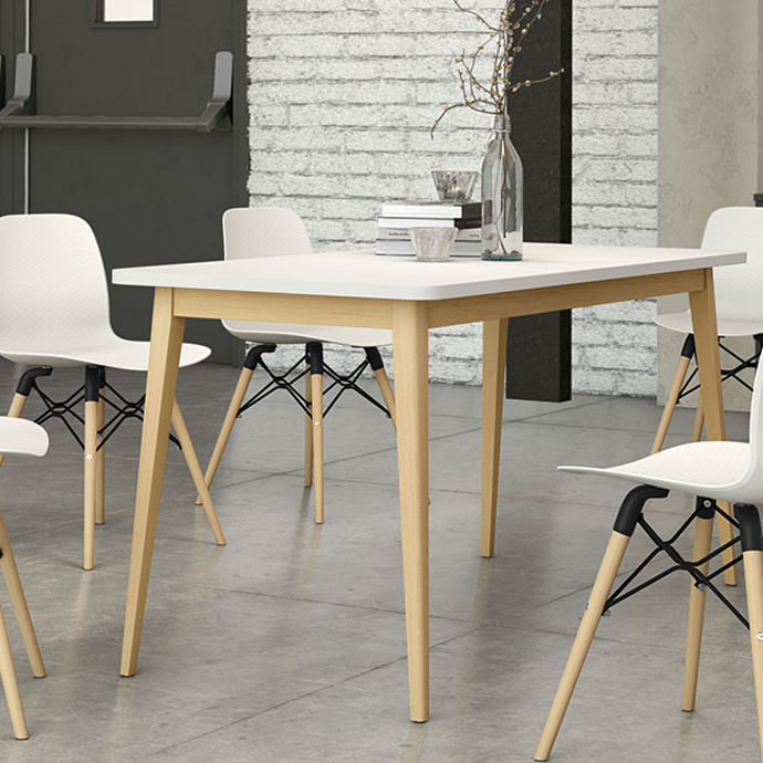 Contemporary work table - NEXOS - Mobel Línea - laminate / wooden base ...