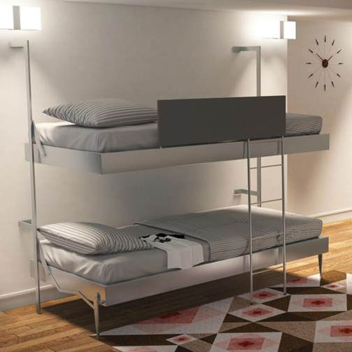 Bunk bed - BOSS - smqrt beds - single / contemporary / fabric