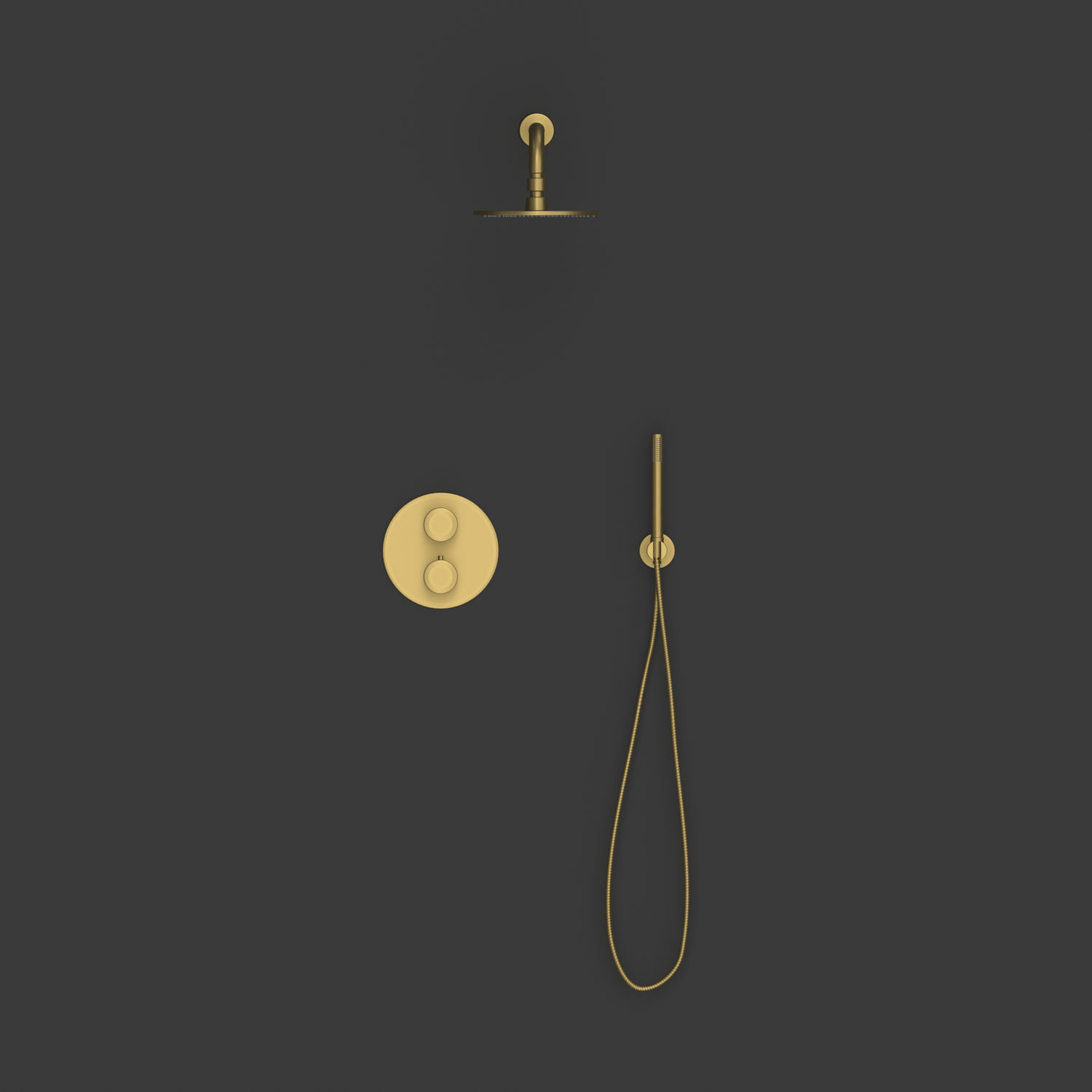 Shower mixer tap - D423-L - Duten - wall-mounted / built-in / thermostatic