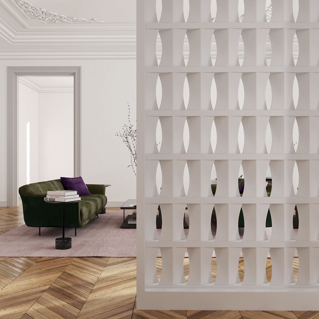 Plaster screen wall - Brasilia - mg12 - indoor / outdoor / modular