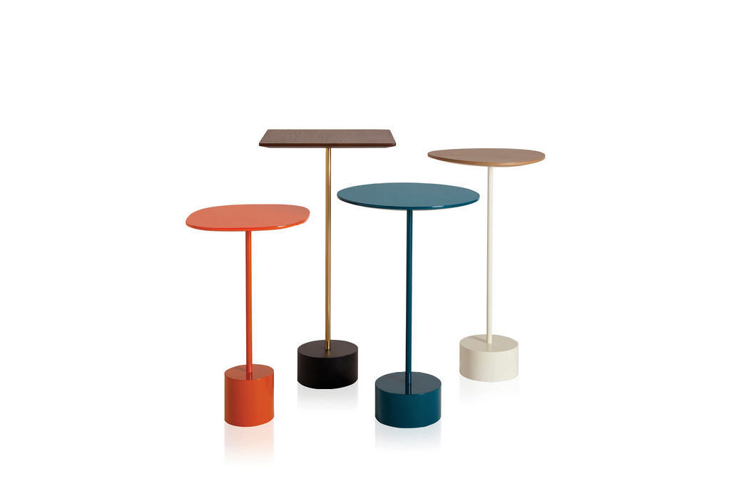 Contemporary side table - JARDIM - SOLLOS - wooden / marble / round