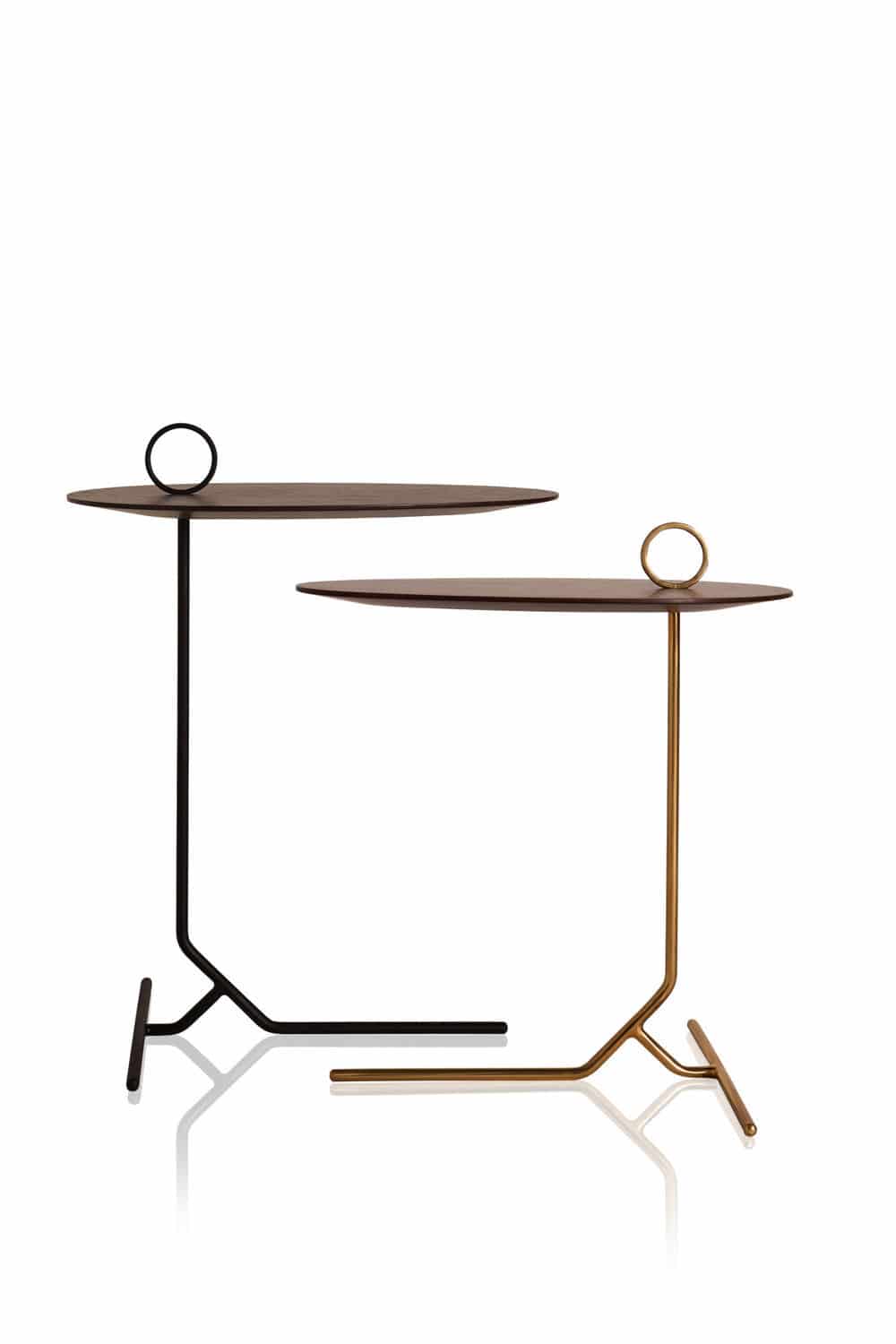 Contemporary side table - ASTI - SOLLOS - lacquered metal / triangular ...