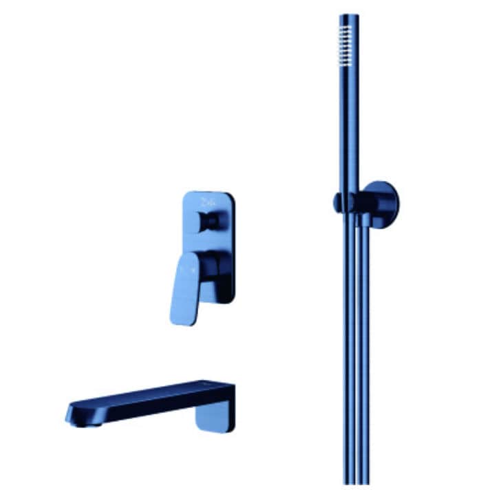 Wall-mounted shower set - R330.SS.5B - ZeVa - contemporary / with hand ...