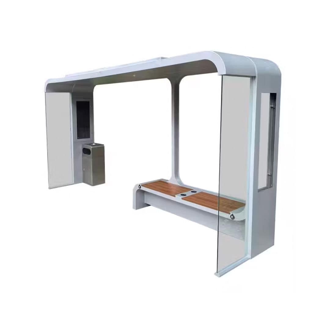Glass bus shelter - WYS1818-WG - The solar range - stainless steel ...