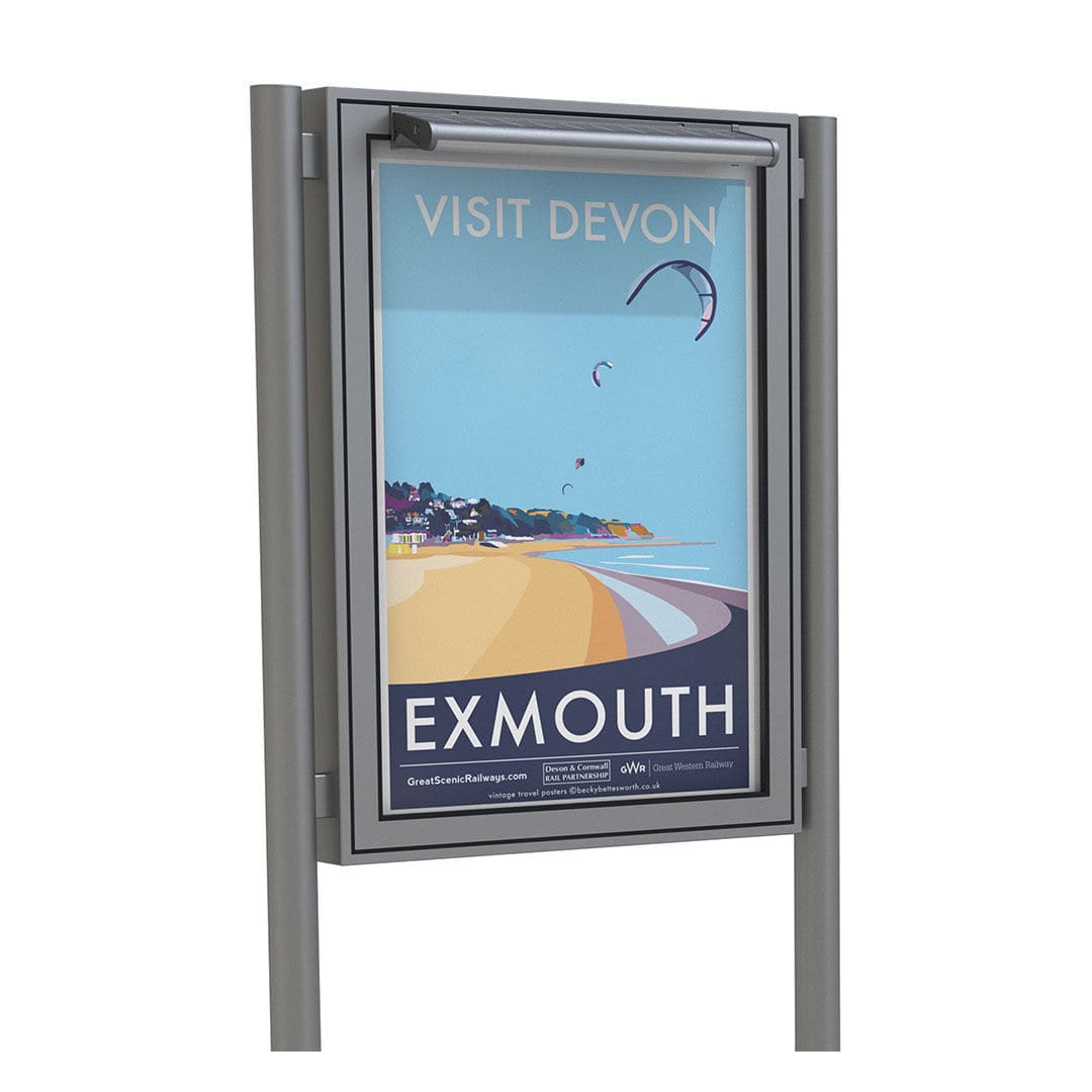 Wall-mounted display panel - The solar range - with long legs / outdoor ...