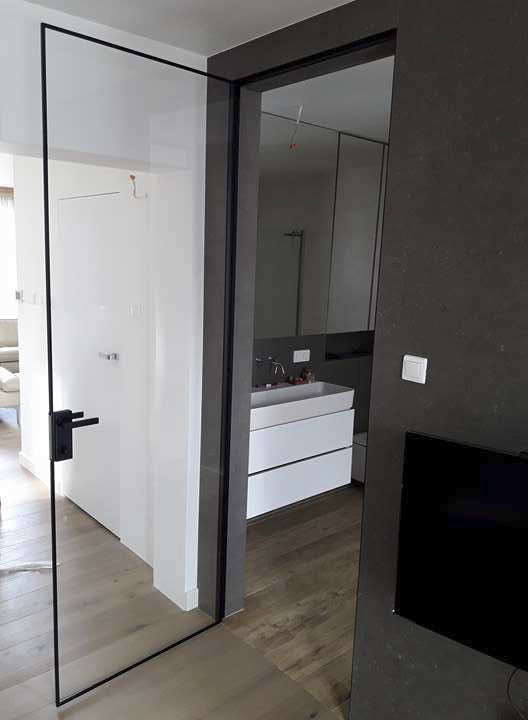 Interior door - GLAZED - ZEROMUR Perfect Doors - glass / aluminum / swing