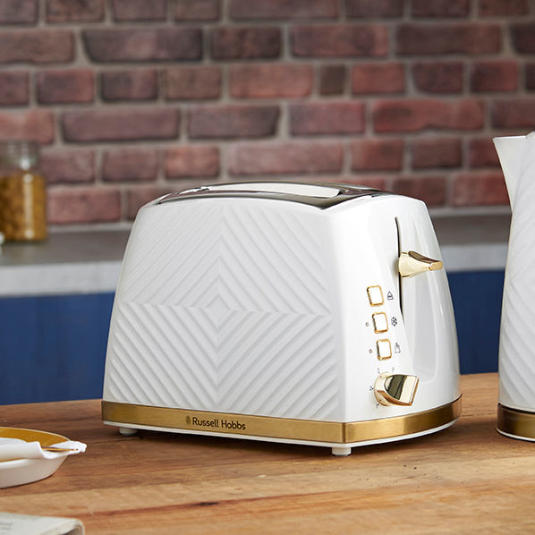 2-slice toaster - Groove - RUSSELL HOBBS - white