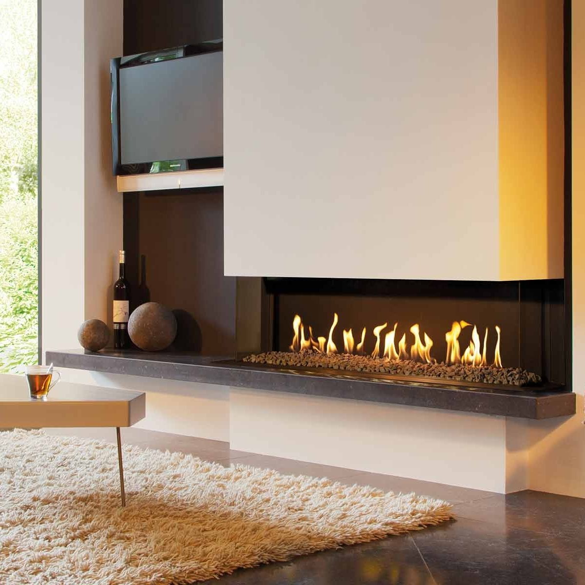 Gas fireplace - G110/37S - Attika Feuer AG - built-in / wall / 3-sided