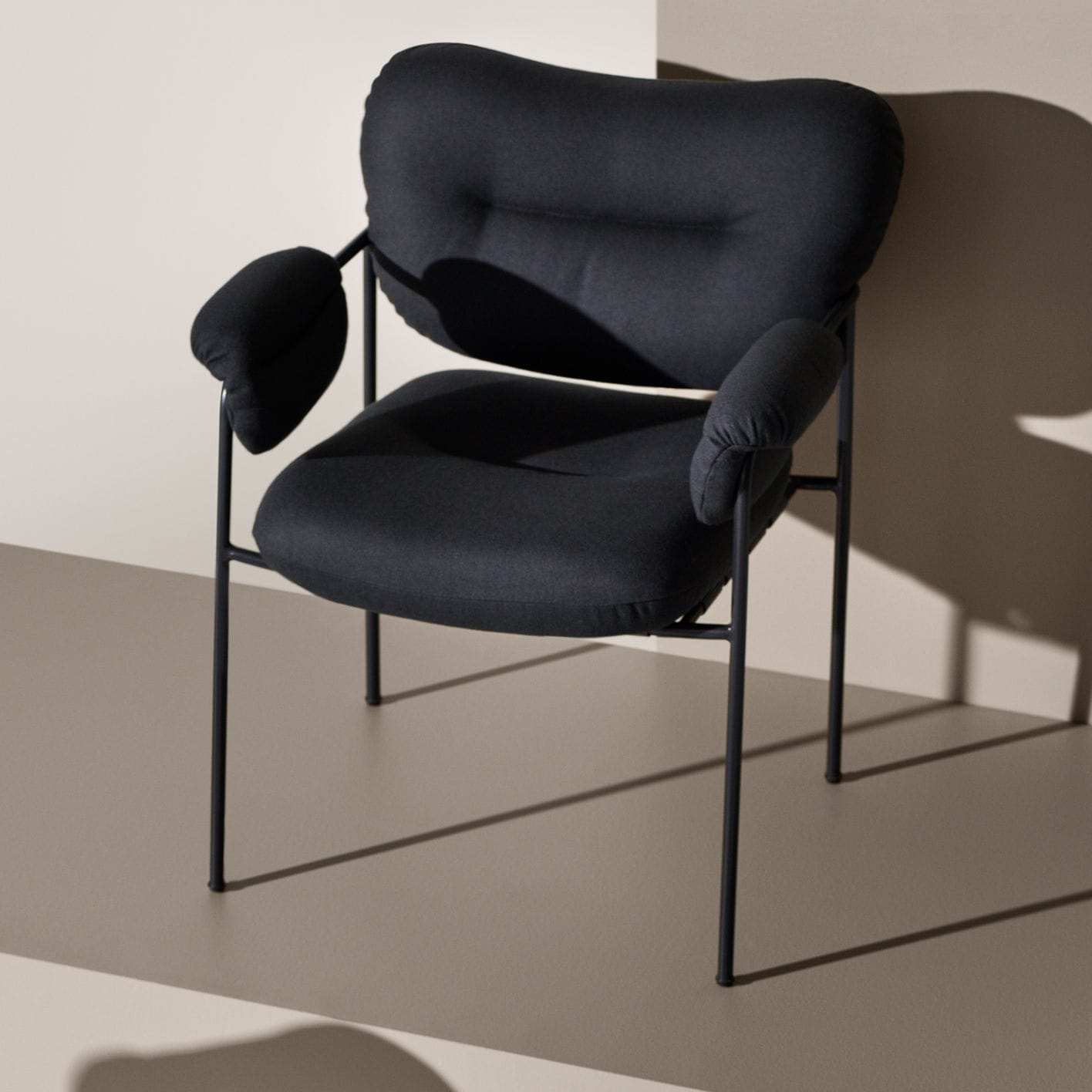 Contemporary chair - SPISOLINI - Fogia - indoor / fabric / steel base