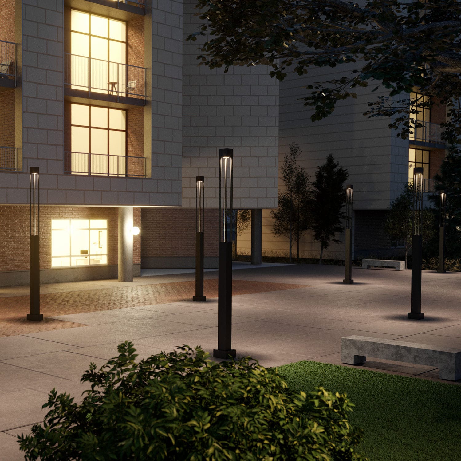 Contemporary light column - XDOMUS - Arelux - cast aluminum / LED / outdoor