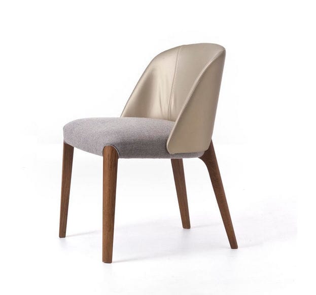 Contemporary chair - BELLEVUE - Very Wood - leather / wooden base / home