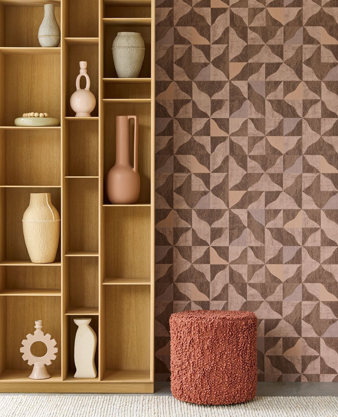 Contemporary wallpaper - SENSORY - Eijffinger - vinyl / geometric pattern / fabric look