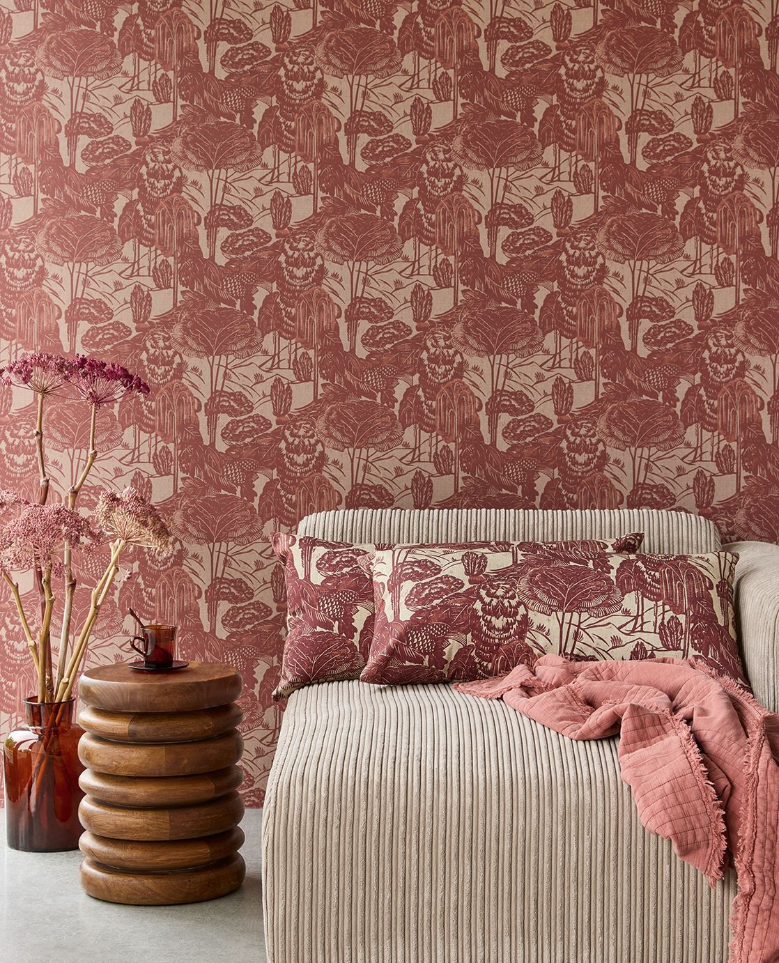 Contemporary wallpaper - GROOVY - Eijffinger - vinyl / floral / nature pattern