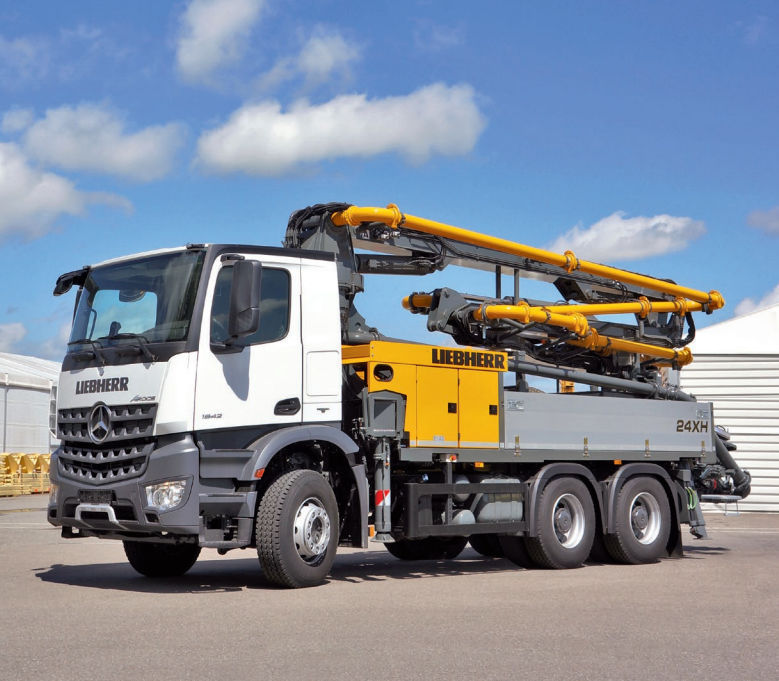Mobile concrete pump / truck-mounted - 24 M4 XH - Liebherr - Videos