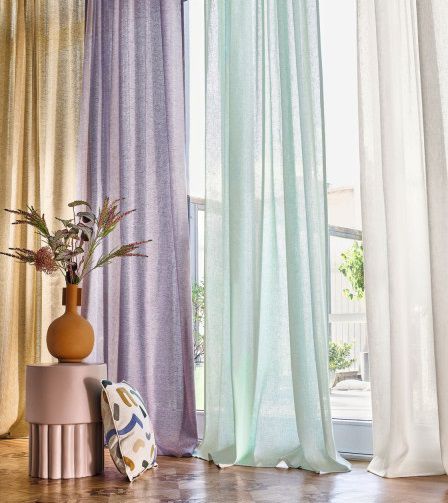 Plain sheer curtain fabric - BALTIQUE - Camengo - polyester / cotton ...