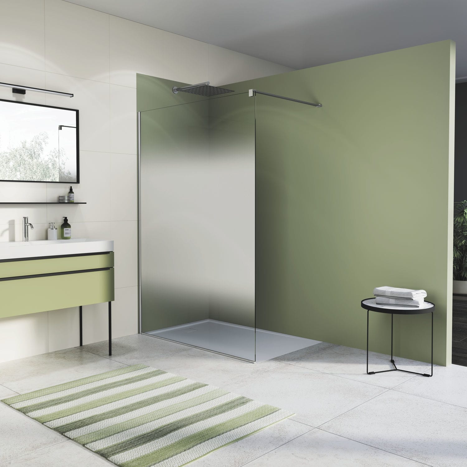 Fixed shower screen - EASY STR4P SHADE 68 - Ronal - corner / Securit ...