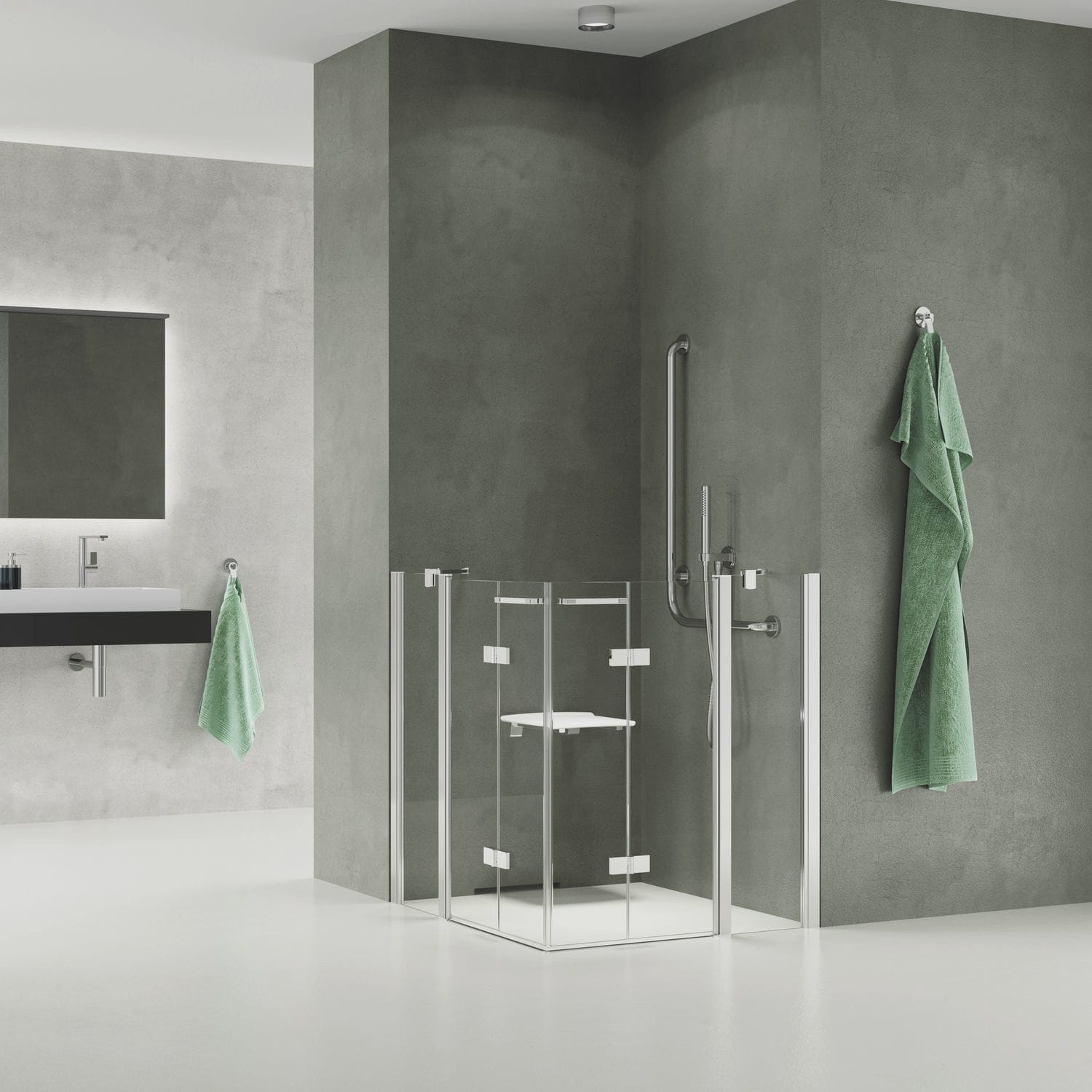 Folding shower screen - SOLINO M - SMEF13 G+D - Ronal - corner ...