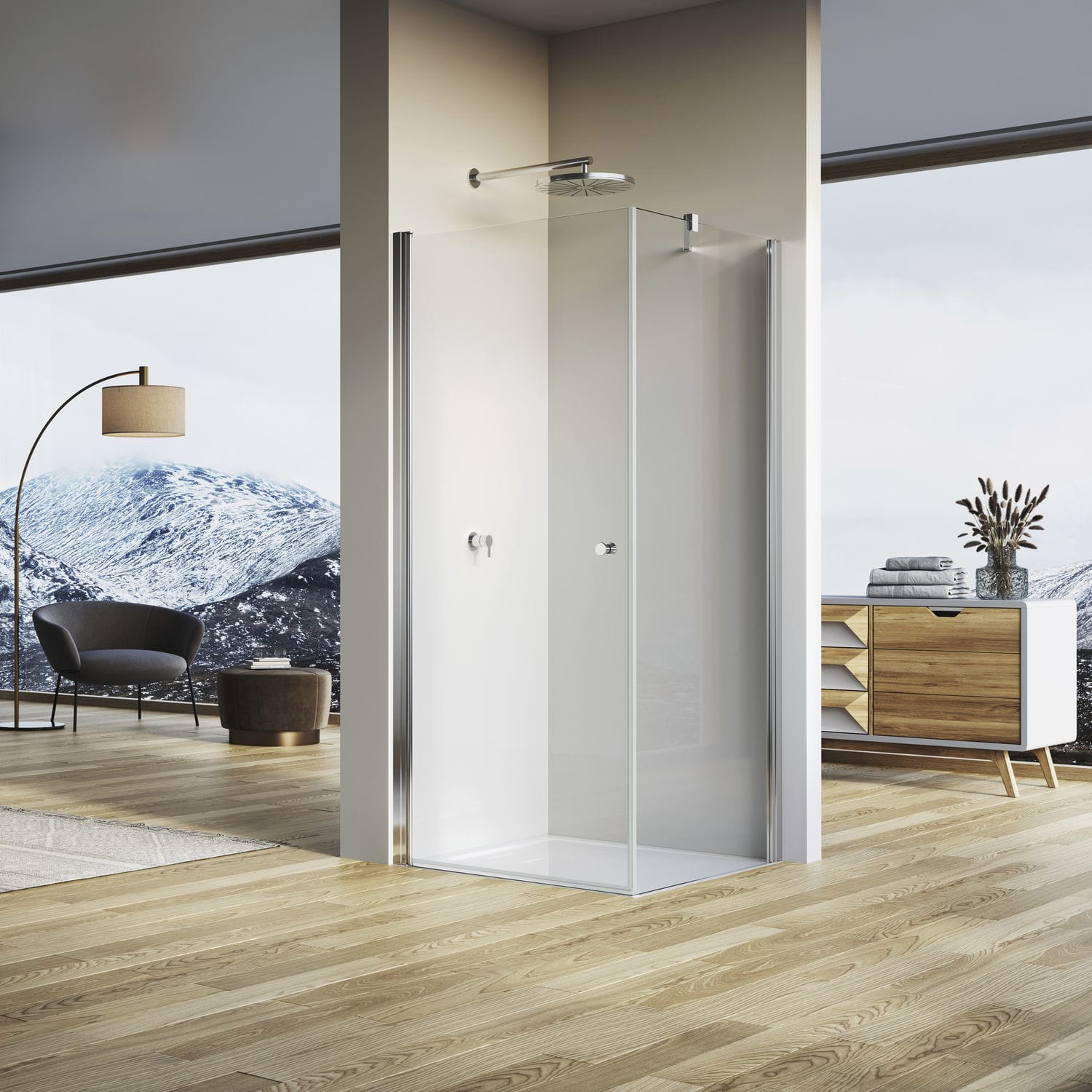 Pivoting shower screen - SOLINO : SOL1 + SOLT1 - Ronal - fixed / corner ...