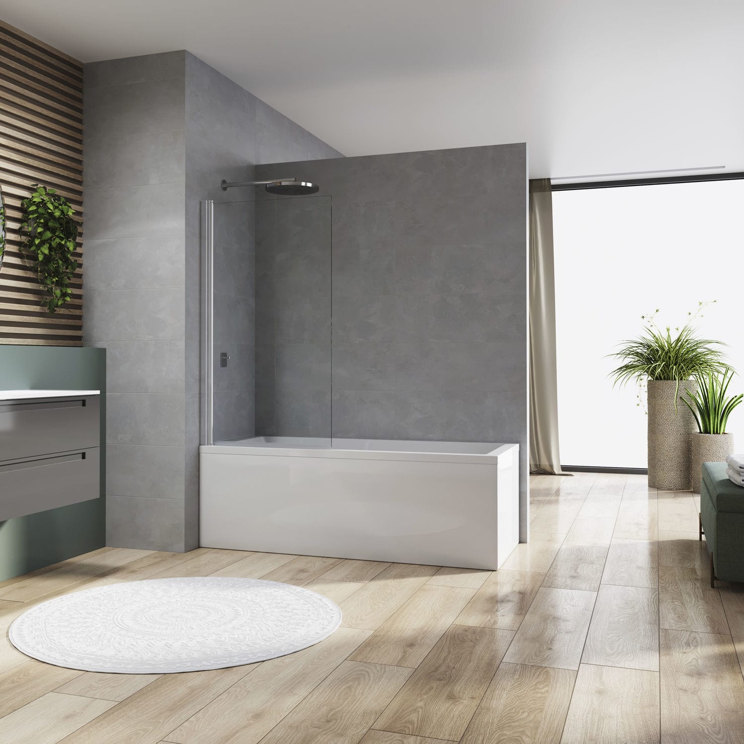 Pivoting bath screen - ARELIA : D20B1 - Ronal - Securit® glass / 1 ...