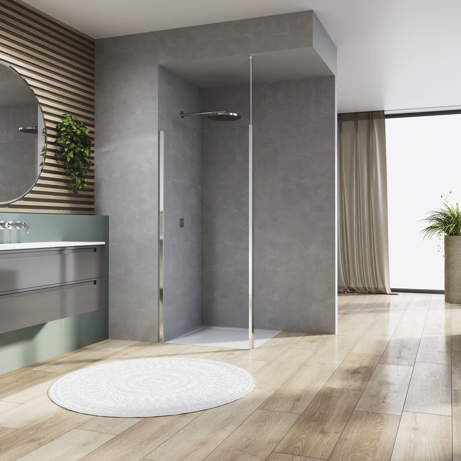 Fixed shower screen - WALK-IN ARELIA : D20F1+D20BTK1V - Ronal - Securit ...