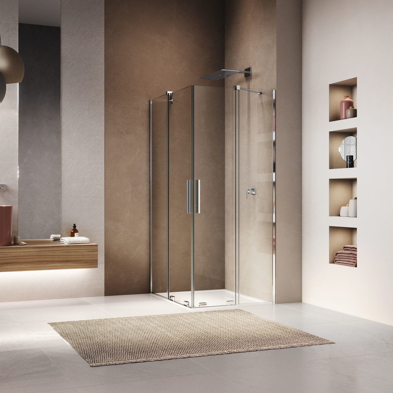 Sliding shower screen - AMALIA D35SE2 - Ronal - corner / Securit® glass ...