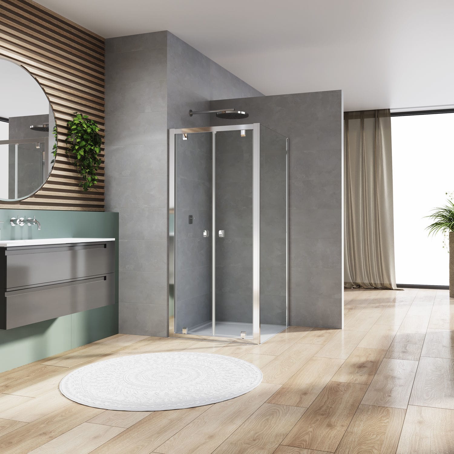 Swing shower screen - ARELIA D20T2+D20F1 - Ronal - Securit® glass ...