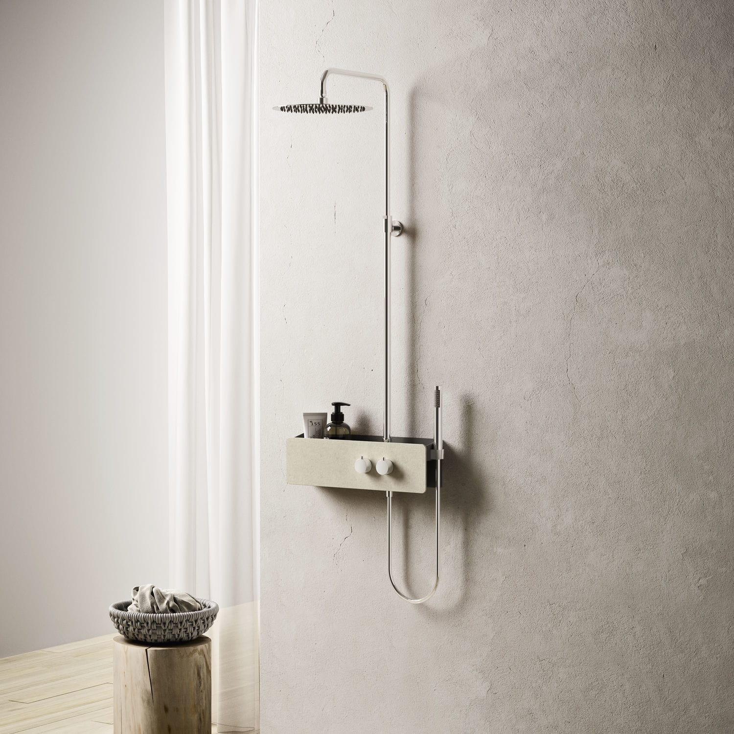 Thermostatic shower column - AZULEJO - Ronal - with hand shower