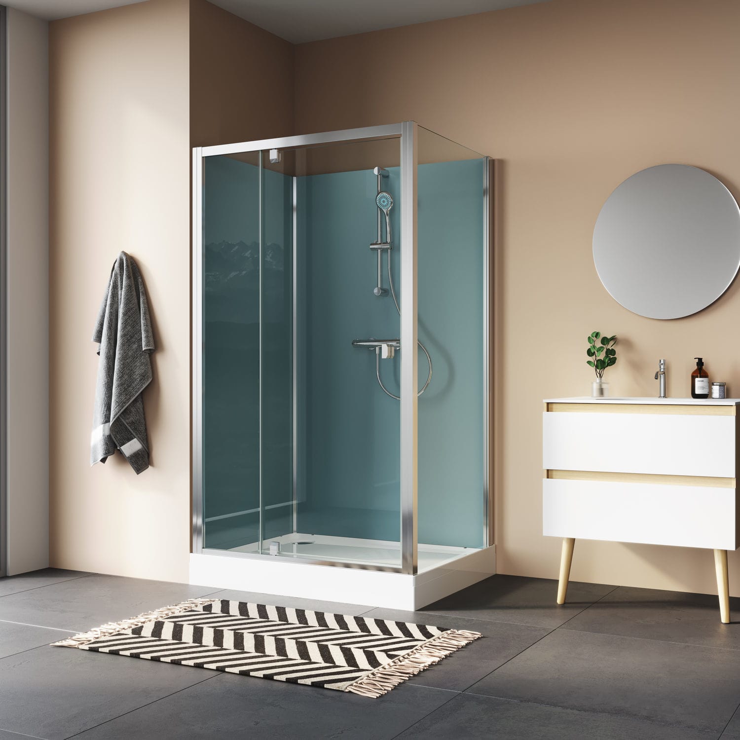 Pivoting shower screen - MODUL'R ARELIA 1200 - Ronal - rectangular / on ...