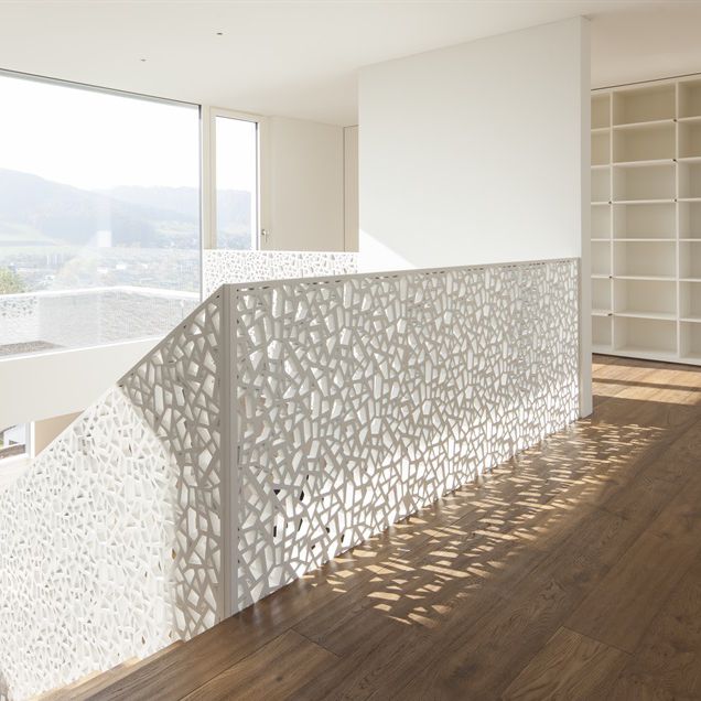 HPL railing - Bruag Design Factory AG - with panels / indoor / for stair